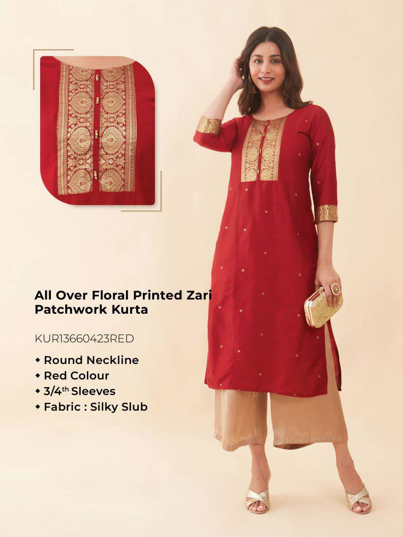 Kurti Red Color - Rasi Silks