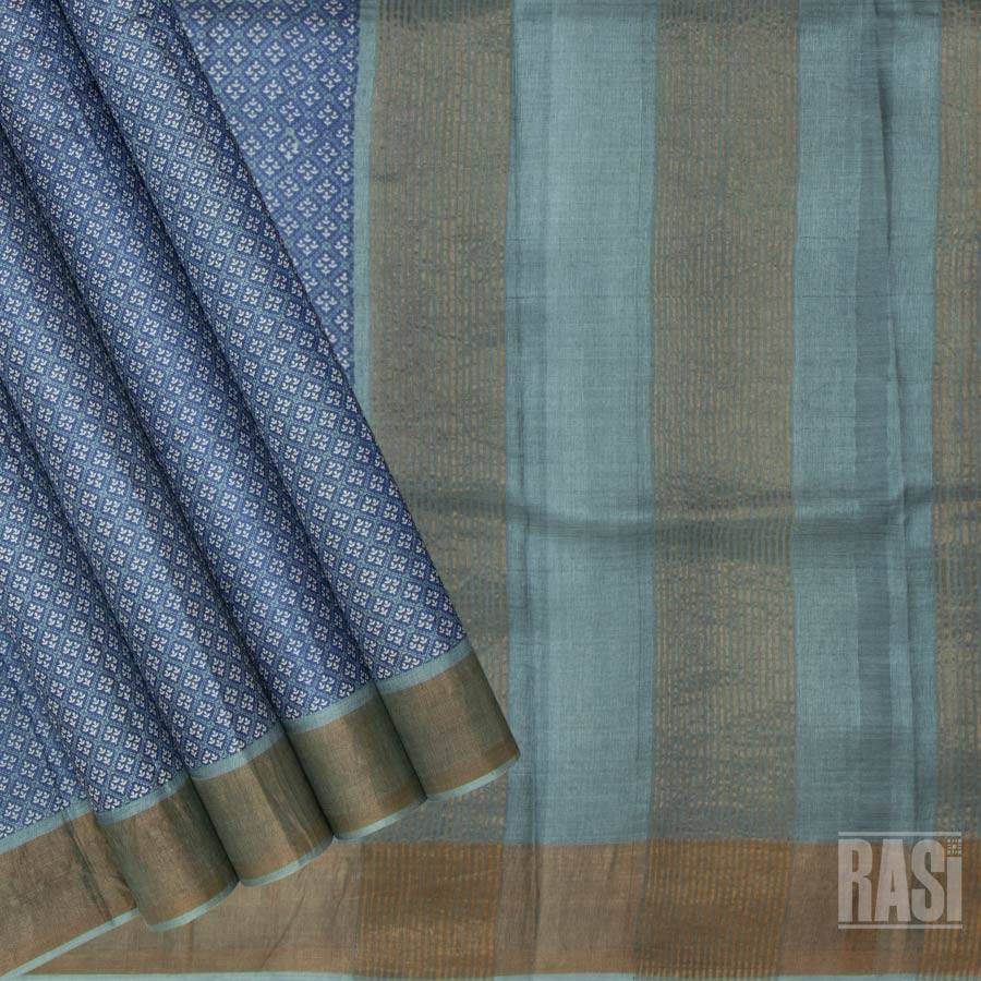 Printed Tussar Silk Saree - Rasi Silks